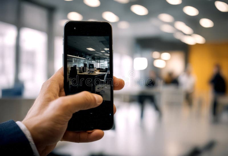 Work Mobile Break Taking Phone Using Girl Self Application Person ...