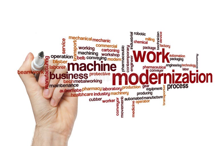 Work Modernization Word Cloud Concept Stock Illustration - Illustration ...