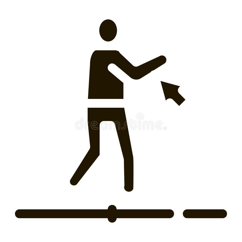 Work with Movement of Man Icon Vector Glyph Illustration Stock Vector ...