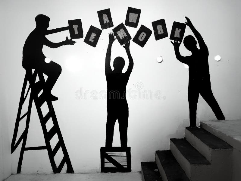 At Work we Need a Solid Team To Reach the Top of the Goal Stock Image ...