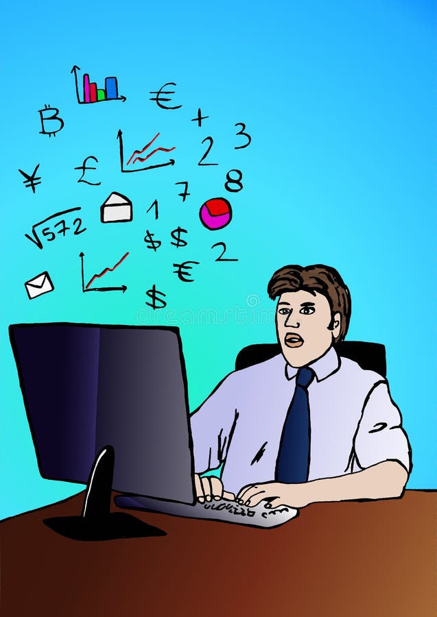 Multitasking Business Man Cartoon Stock Vector - Illustration of ...