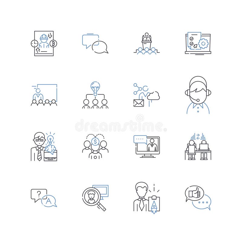 Work Odyssey Line Icons Collection. Challenges, Growth, Progression ...