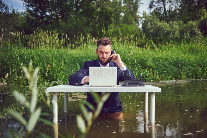 Work of an Office Employee in Self-isolation Mode from a Coronovirus in ...