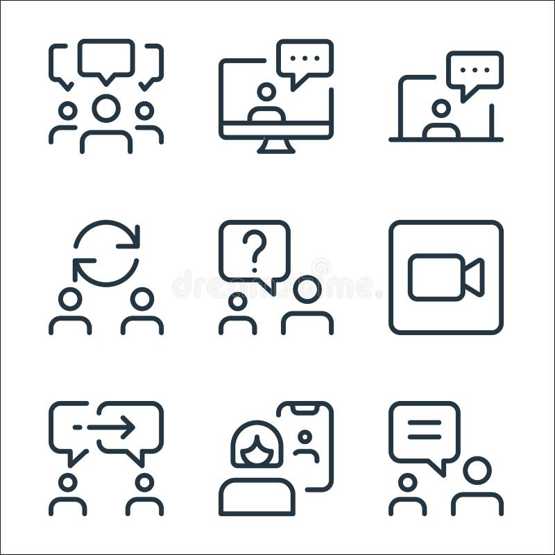 Teamwork Question Line Icon. Ask Help Sign. Minimal Line Pattern Banner ...