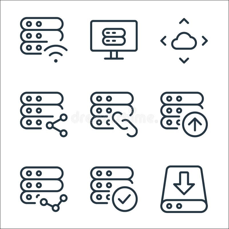 Networking File Share And NAS Server Icons Set. Line Style Vector Stock ... Networking File Share And NAS Server Icons Set. Line Style Vector Stock ...