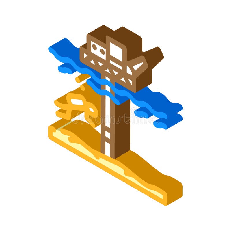 Work with Oil Rigs Isometric Icon Vector Illustration Stock Vector ...
