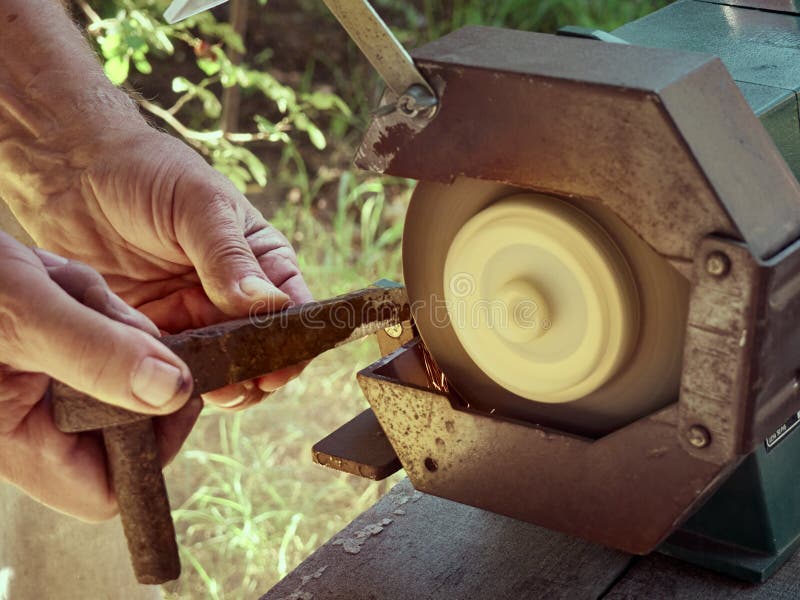 Hands work on the machine. stock image. Image of experience - 180889951