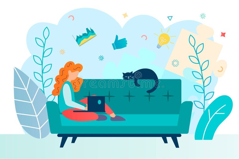 Work Online Distance Learning and Working Out of the Office Stock ...