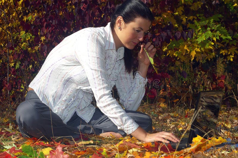 Work in the open air stock image. Image of barefoot, business - 11995837