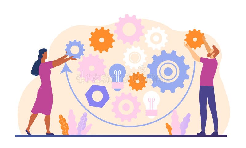 Work Operations and Teamwork Productivity Concept Stock Vector ...