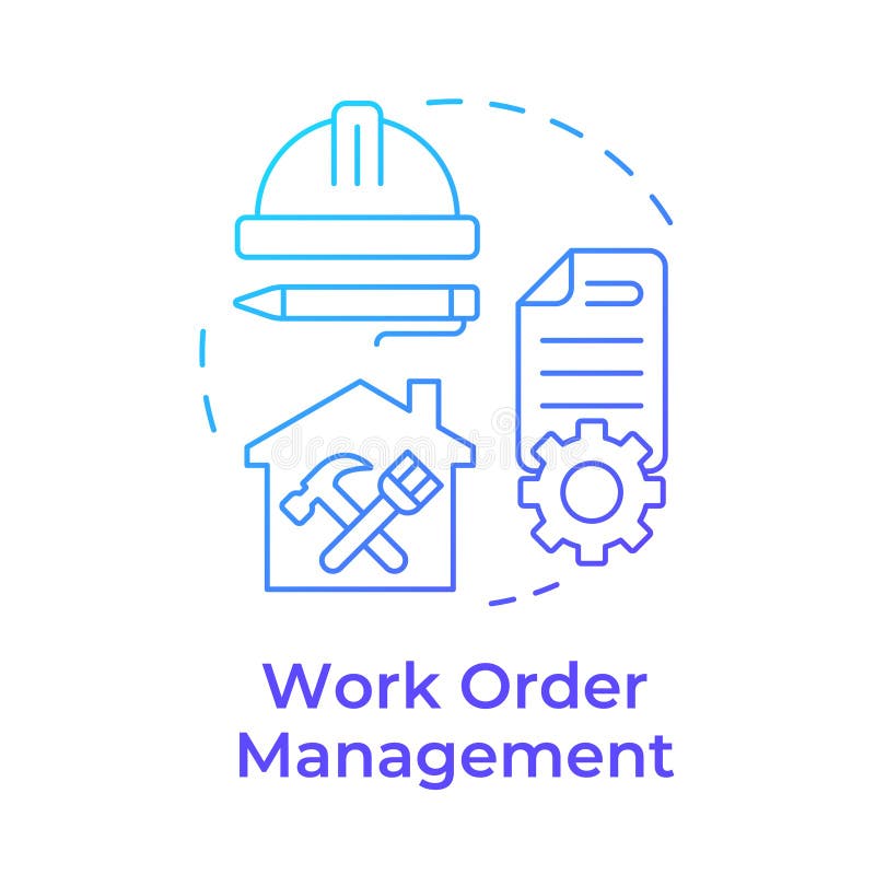 Work Order Management Blue Gradient Concept Icon Stock Vector ...