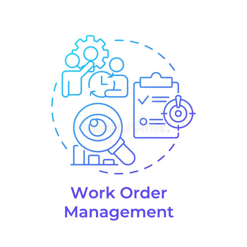 Work Order Management Blue Gradient Concept Icon Stock Vector ...