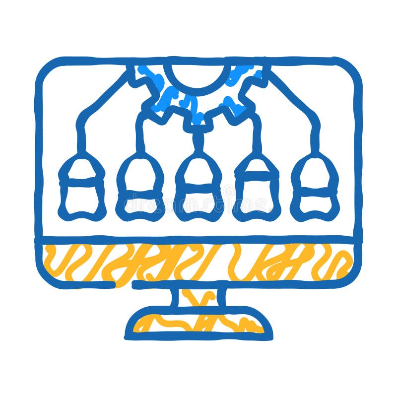 Work Organization Icon Doodle Illustration Stock Vector - Illustration ...