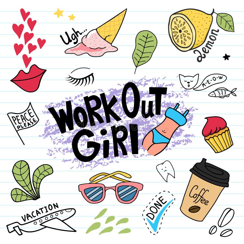 Doodle Set. Hand Drawn Illustration in Vector Stock Vector ...