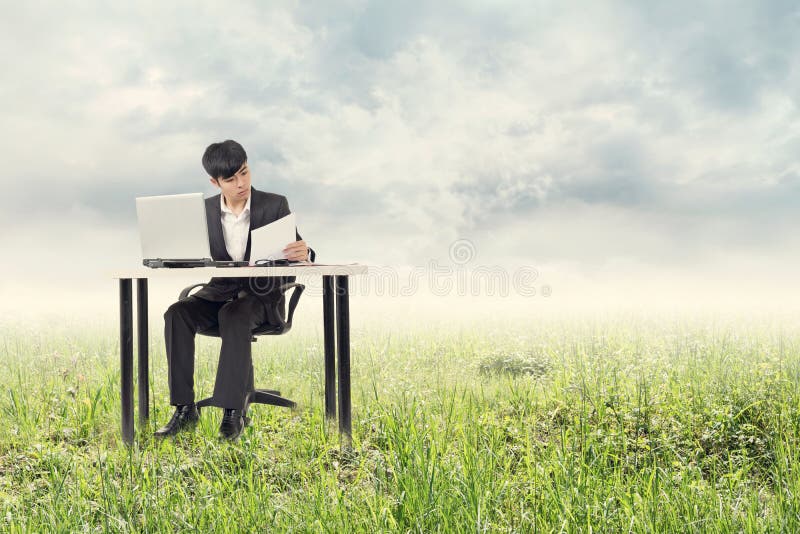 Work at outside stock photo. Image of grass, immersed - 30461802