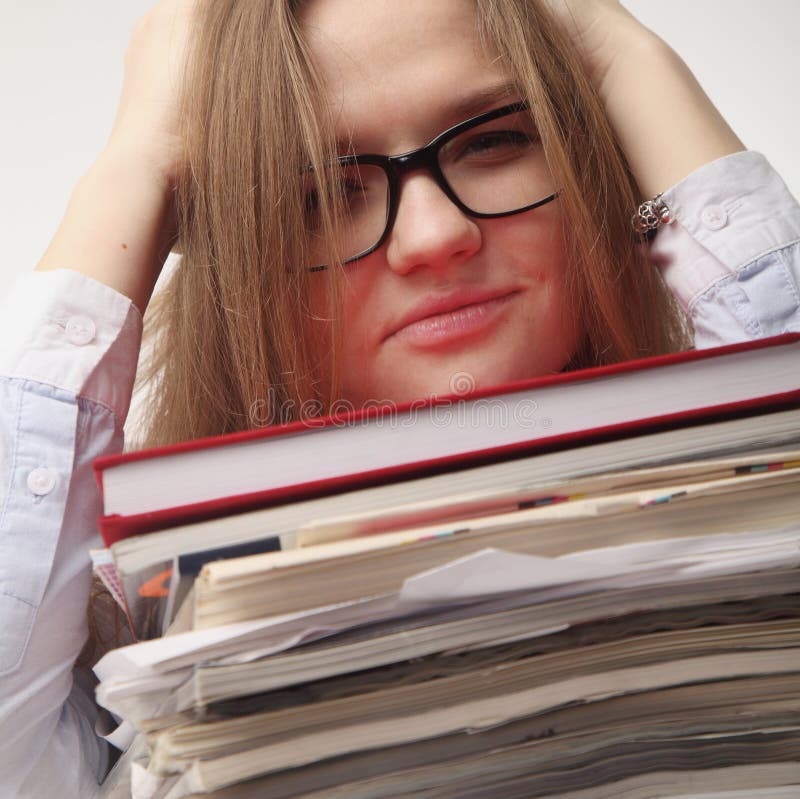 Work overload - female stock photo. Image of emotional - 69256202
