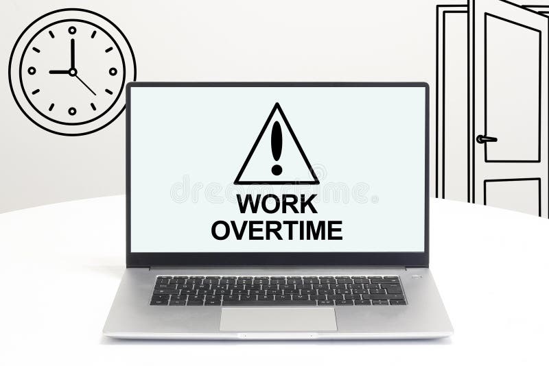 Work Overtime As Concept of Work Exceeds Time Stock Photo - Image of ...