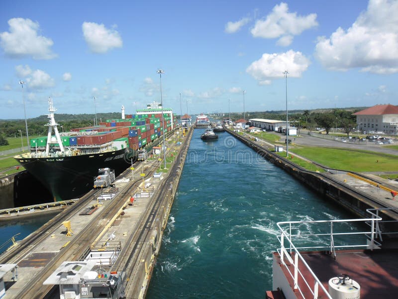 Work of the Panama Canal. editorial stock photo. Image of oceans ...