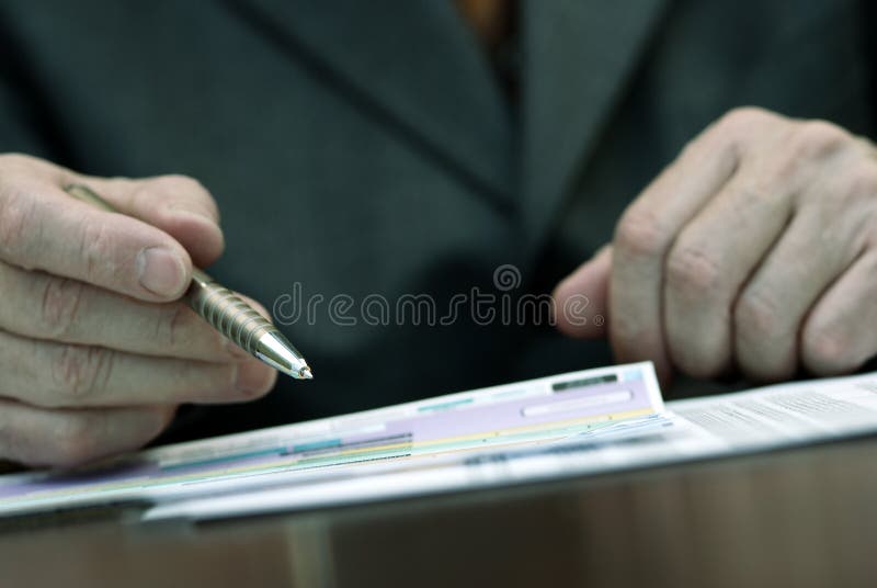 Work with paper stock photo. Image of signing, working - 1928034