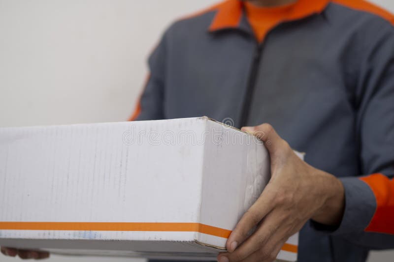 The Work of Parcel Delivery Personnel Stock Photo - Image of packer ...