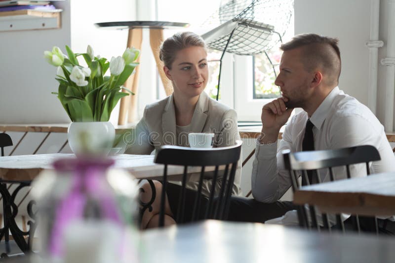 Work Partners Standing in Meeting Room of Corporation Stock Photo ...