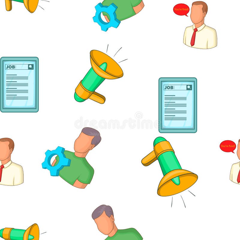 Work Pattern, Cartoon Style Stock Vector - Illustration of seamless ...