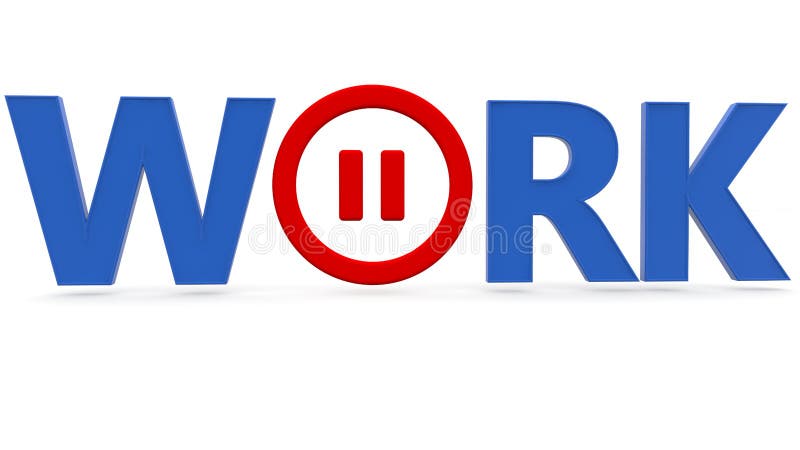 Work with pause concept stock illustration. Illustration of concept ...