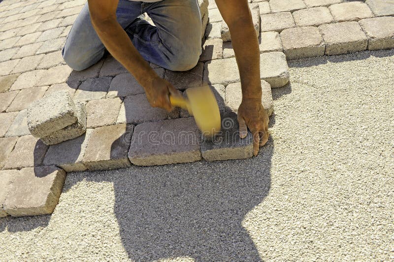 Paving work stock image. Image of mallet, pathway, path - 34951217