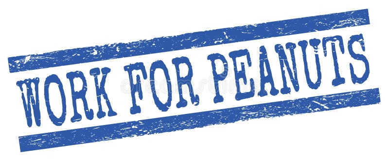 WORK for PEANUTS Text on Blue Lines Stamp Sign Stock Illustration ...