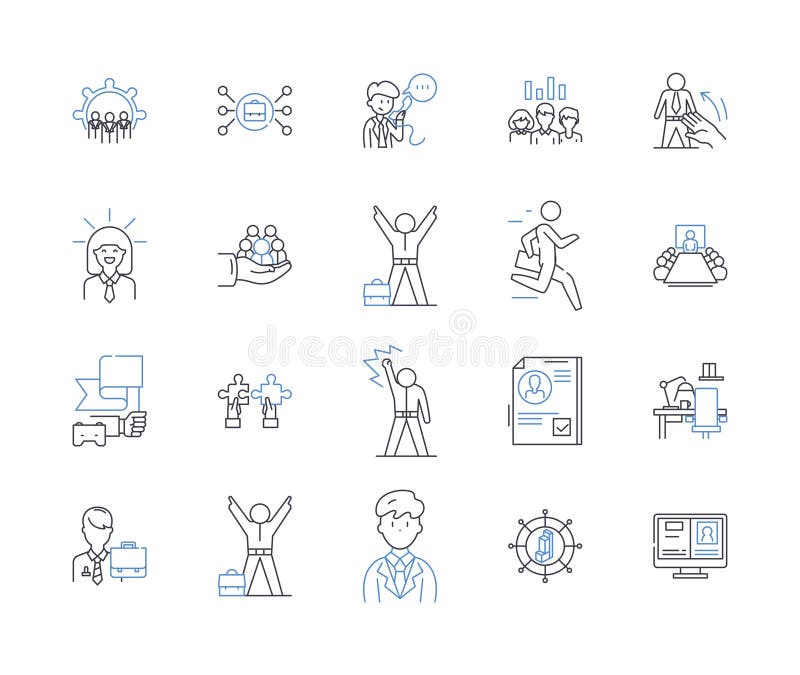 Work Peers Line Icons Collection. Collaboration, Teamwork ...