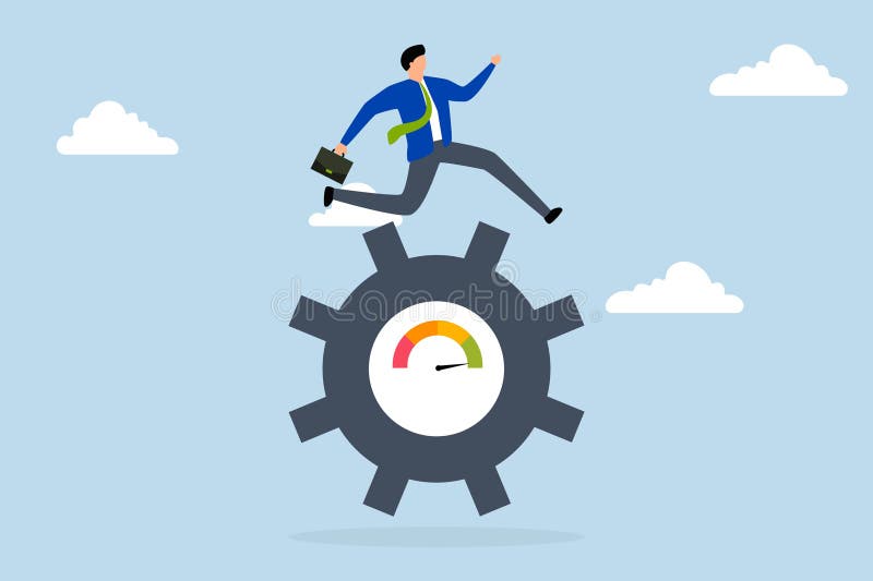 Work Performance Evaluation, Ambitious Businessman Running at Full ...