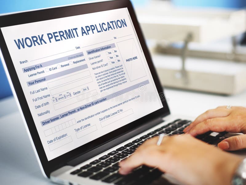 Work Permit Application Job Employment Concept Stock Photo - Image of ...