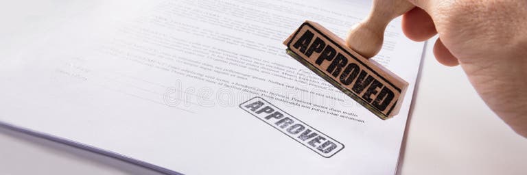 Work Permit Approve Stamp stock photo. Image of hand - 256858184