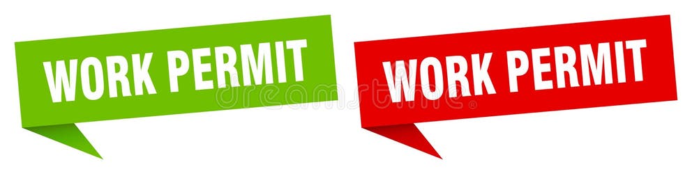 Work Permit Banner. Work Permit Speech Bubble Label Set Stock Vector ...