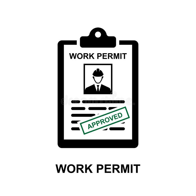 Work Permit Icon Isolated on White Background Stock Vector ...