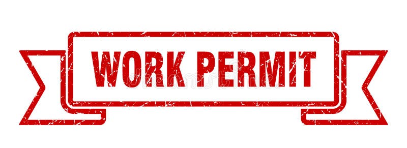 Work Permit Round Ribbon Isolated Label. Work Permit Sign Stock Vector ...