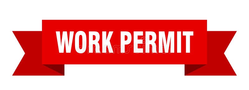 Work Permit Ribbon. Work Permit Isolated Band Sign Stock Vector ...