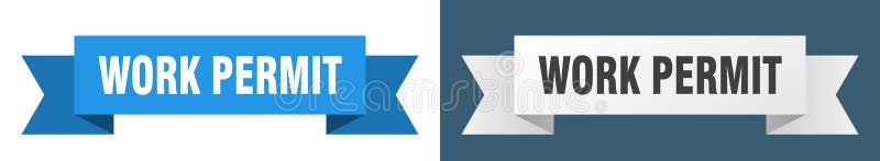 Work Permit Ribbon. Work Permit Isolated Paper Sign. Banner Stock ...