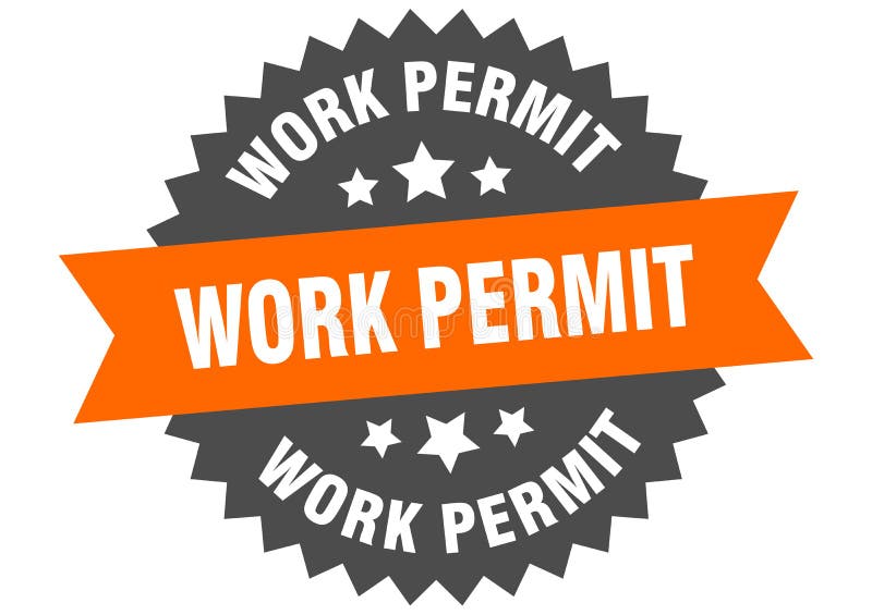 Work Permit Round Ribbon Isolated Label. Work Permit Sign Stock Vector ...