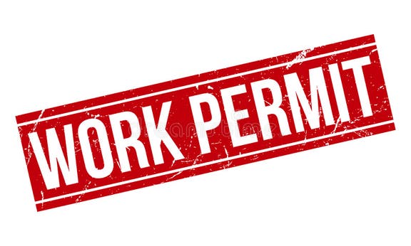 Work Permit Rubber Stamp. Red Work Permit Rubber Grunge Stamp Seal ...