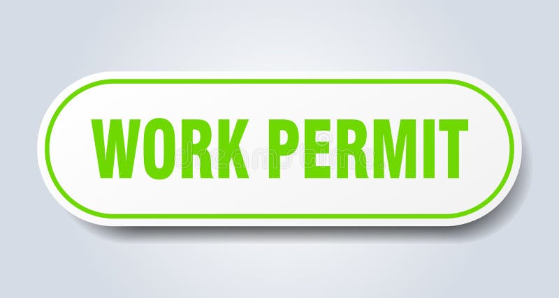 Work Permit Round Ribbon Isolated Label. Work Permit Sign Stock Vector ...