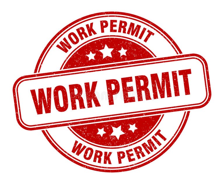 Work Permit Stamp. Work Permit Label. Round Grunge Sign Stock Vector ...