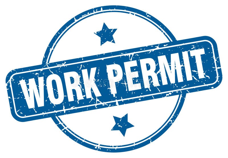 Work Permit Stamp. Work Permit Round Vintage Grunge Label Stock Vector ...