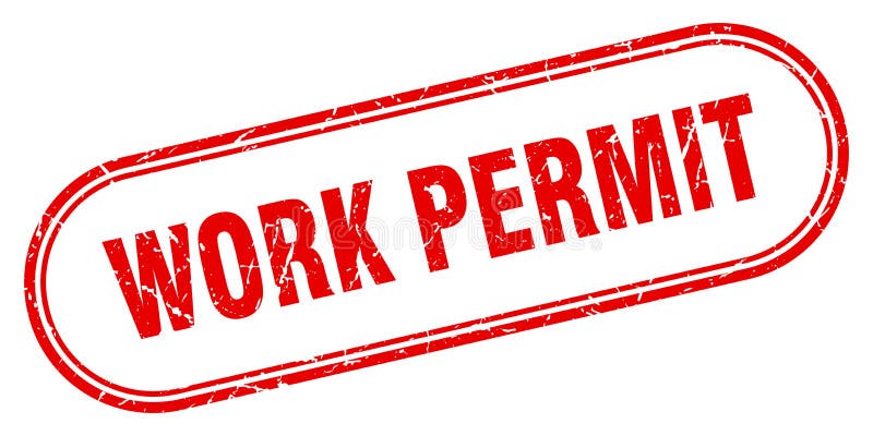 Work Permit Round Ribbon Isolated Label. Work Permit Sign Stock Vector ...