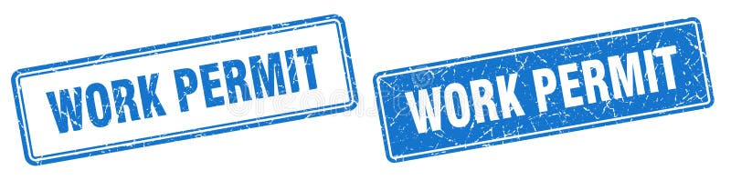 Work Permit Stamp Set. Work Permit Square Grunge Sign Stock Vector ...