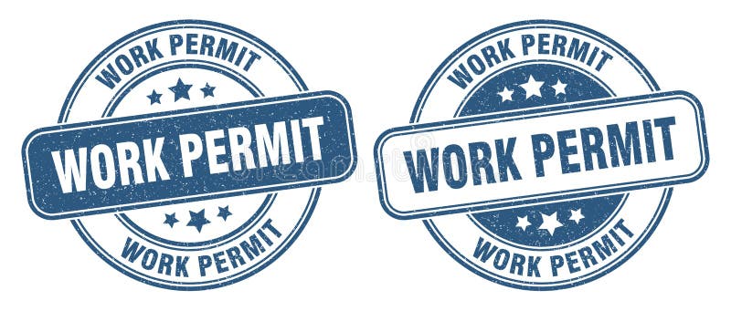 Work Permit Round Ribbon Isolated Label. Work Permit Sign Stock Vector ...