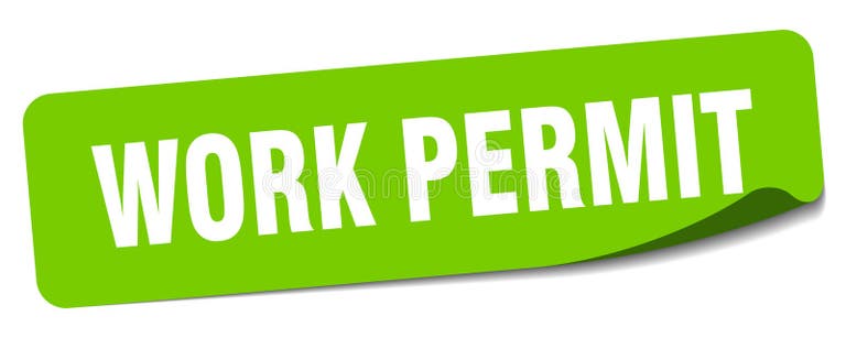 Work Permit Sticker. Work Permit Label Stock Vector - Illustration of ...