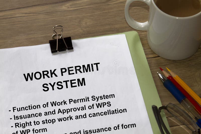 Work Permit System Concept - for Safety Stock Image - Image of ball ...
