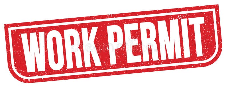 WORK PERMIT Text Written on Red Stamp Sign Stock Illustration ...