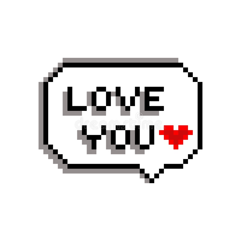 A Work of Pixel Art that Symbolizes a Comment that Says Love You Stock ...